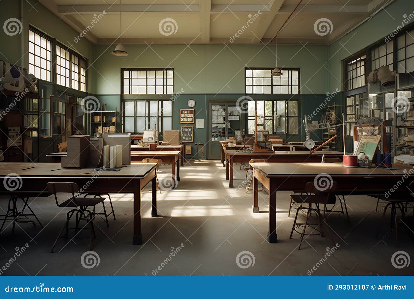 A Deserted Laboratory Classroom With Future Discoveries Stock Image ...