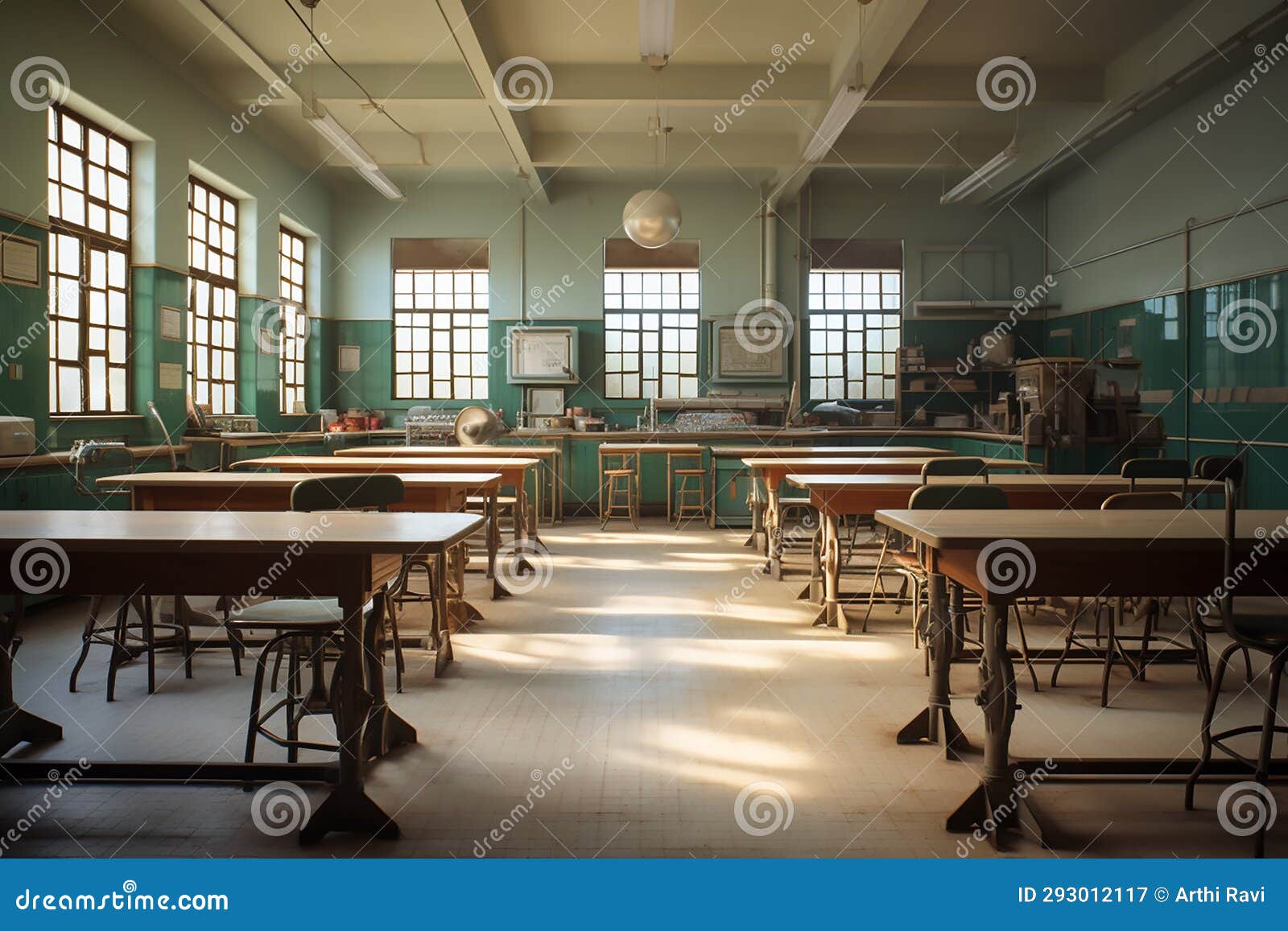 A Deserted Laboratory Classroom With Future Discoveries Royalty-Free ...