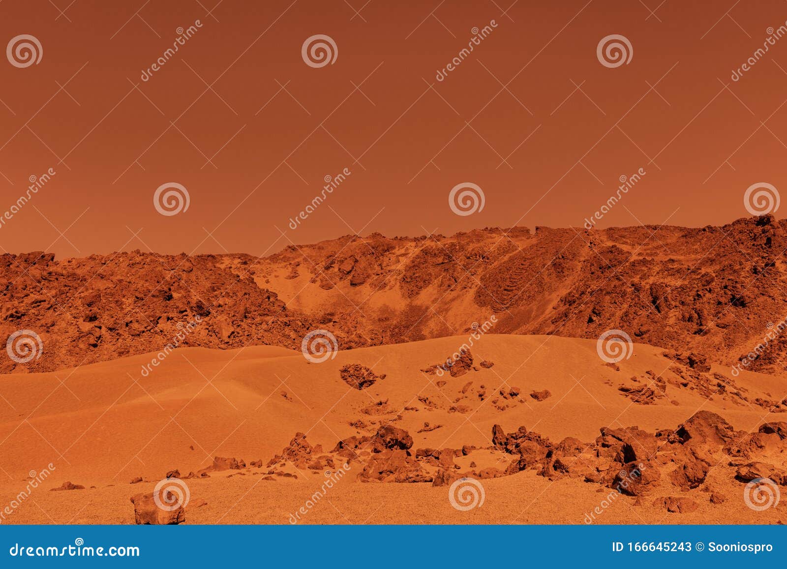 Deserted Mountains of Mars. a Very Reddish Environment Stock Image ...