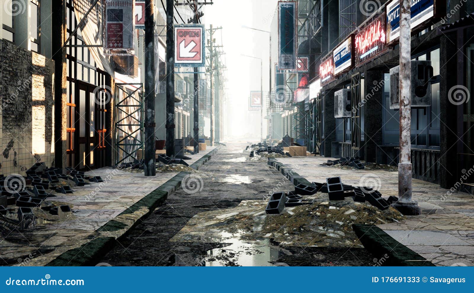 A Deserted Post-apocalyptic City. the Camera Flies through the Empty ... A Deserted Post-apocalyptic City. the Camera Flies through the Empty ...