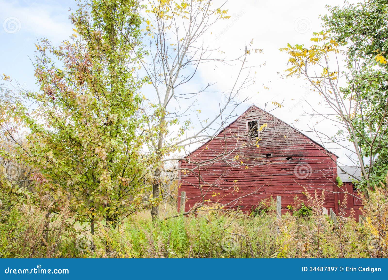 Deserted Red Barn stock image. Image of dilapidated, autumn - 34487897