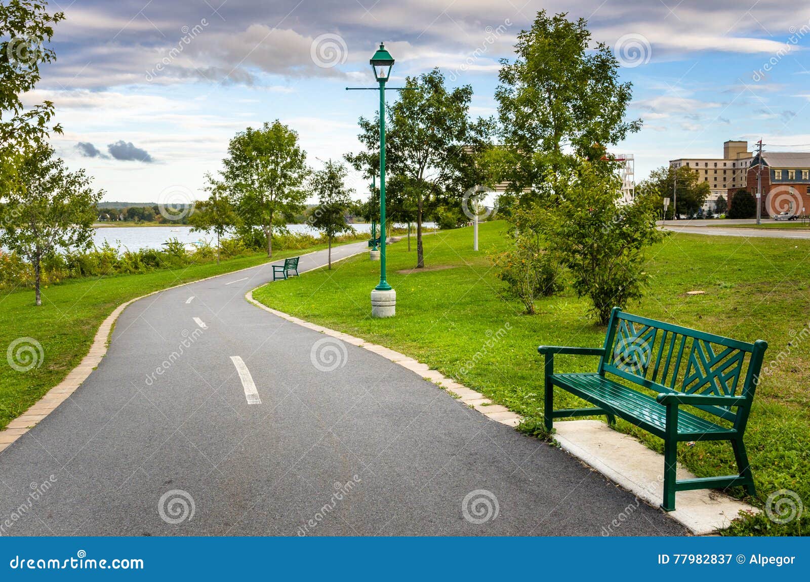 Deserted Riverside Path stock image. Image of lane, gardens - 77982837