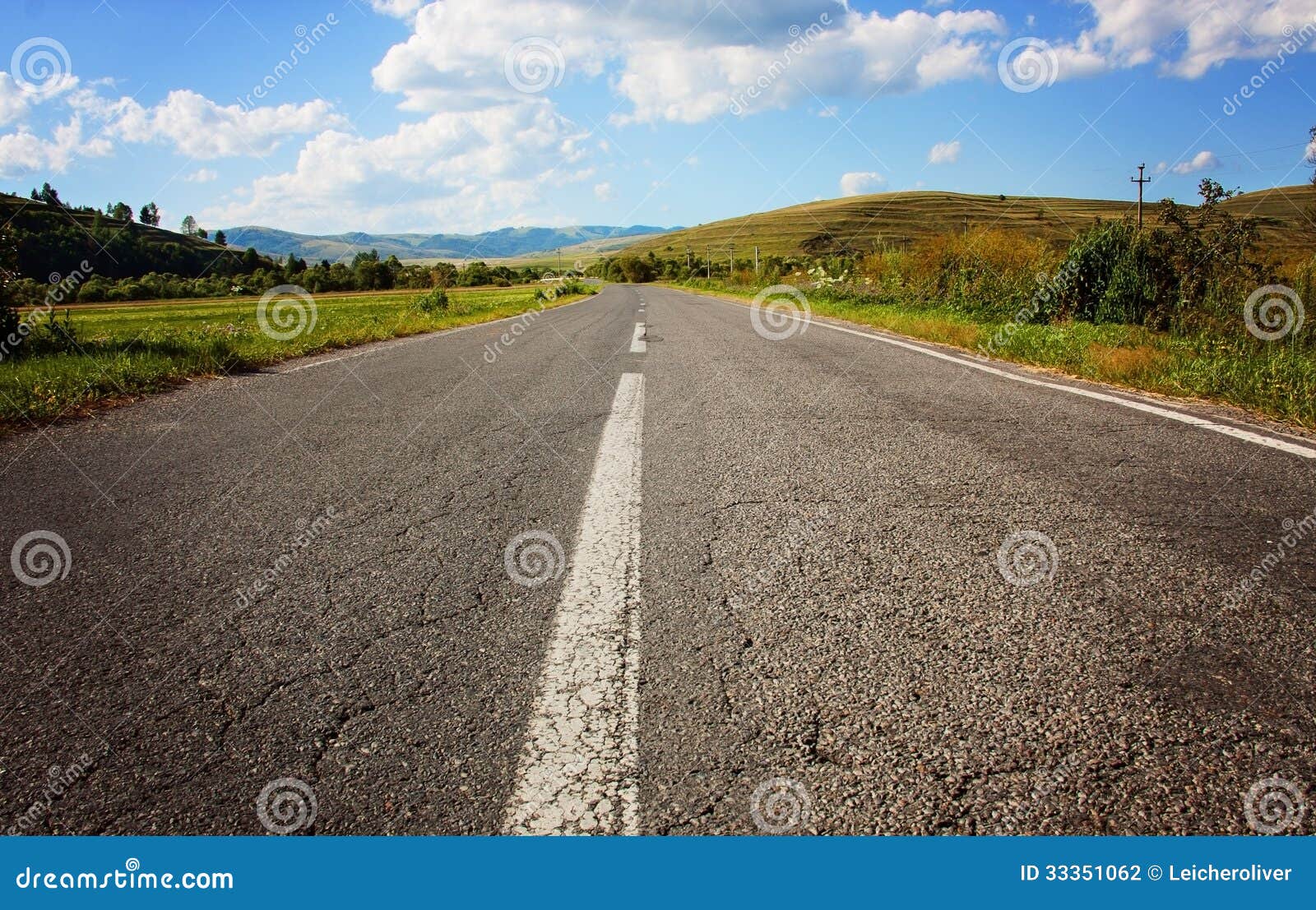 Deserted Road on a Cloudy Day Stock Photo - Image of asphalt ...