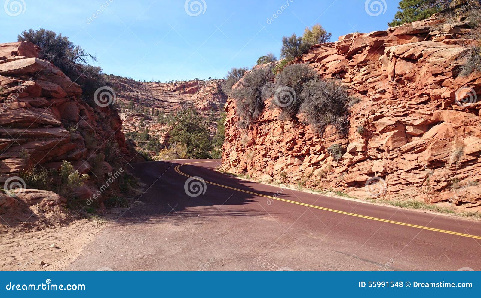 Deserted road in Utah stock photo. Image of roadtrip - 55991548
