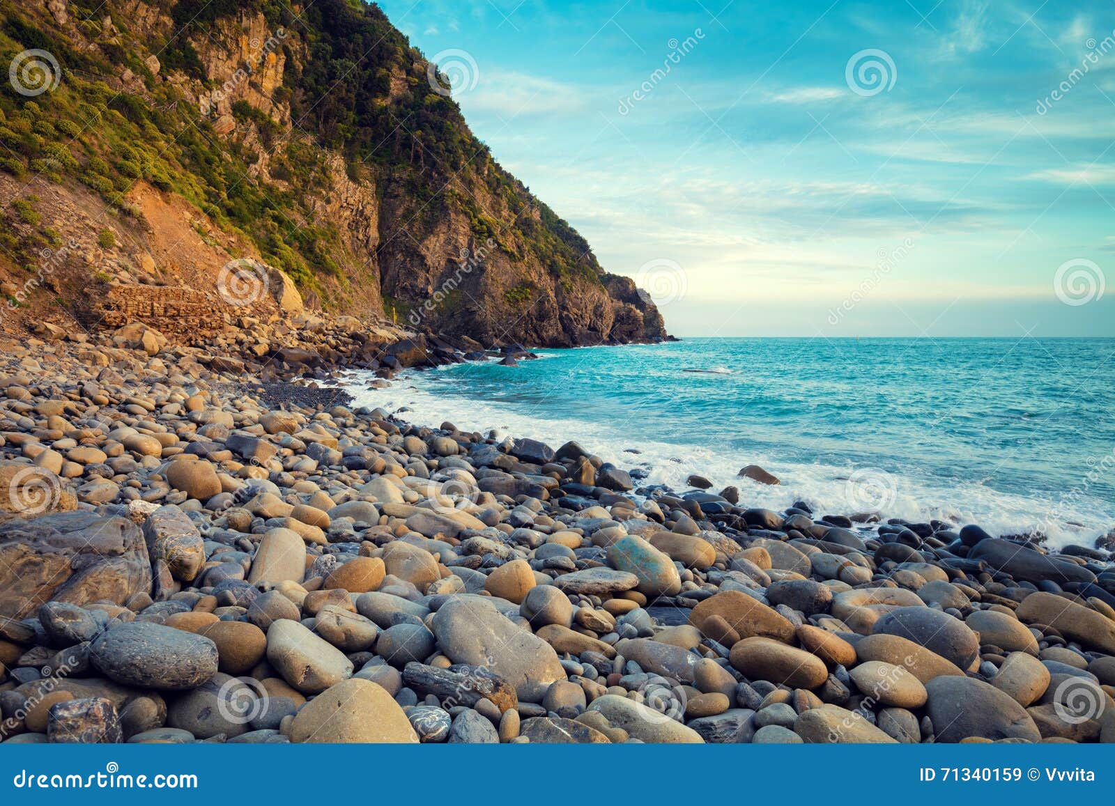 Deserted Rocky Pebble Beach Stock Image - Image of magic, island: 71340159