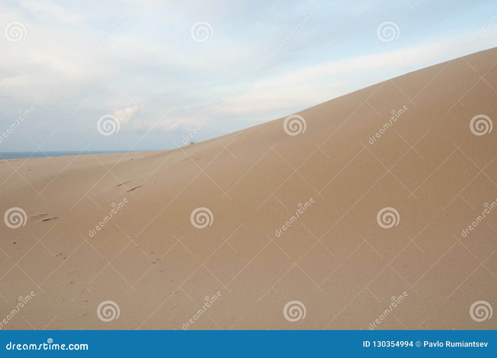 Deserted Sandy Beach with Clean Fine Sand at Sunrise Stock Photo ...