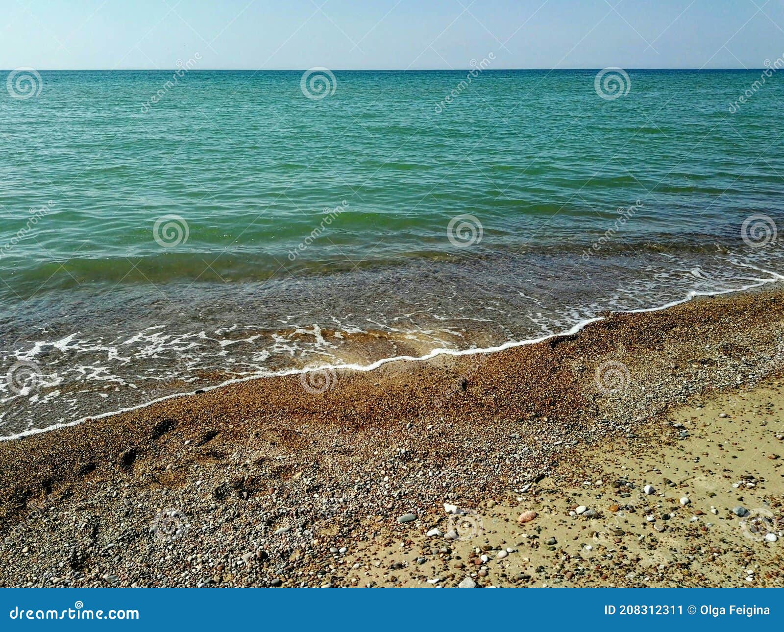 Deserted Seashore. Sand and Water on the Beach. Stock Image - Image of ...
