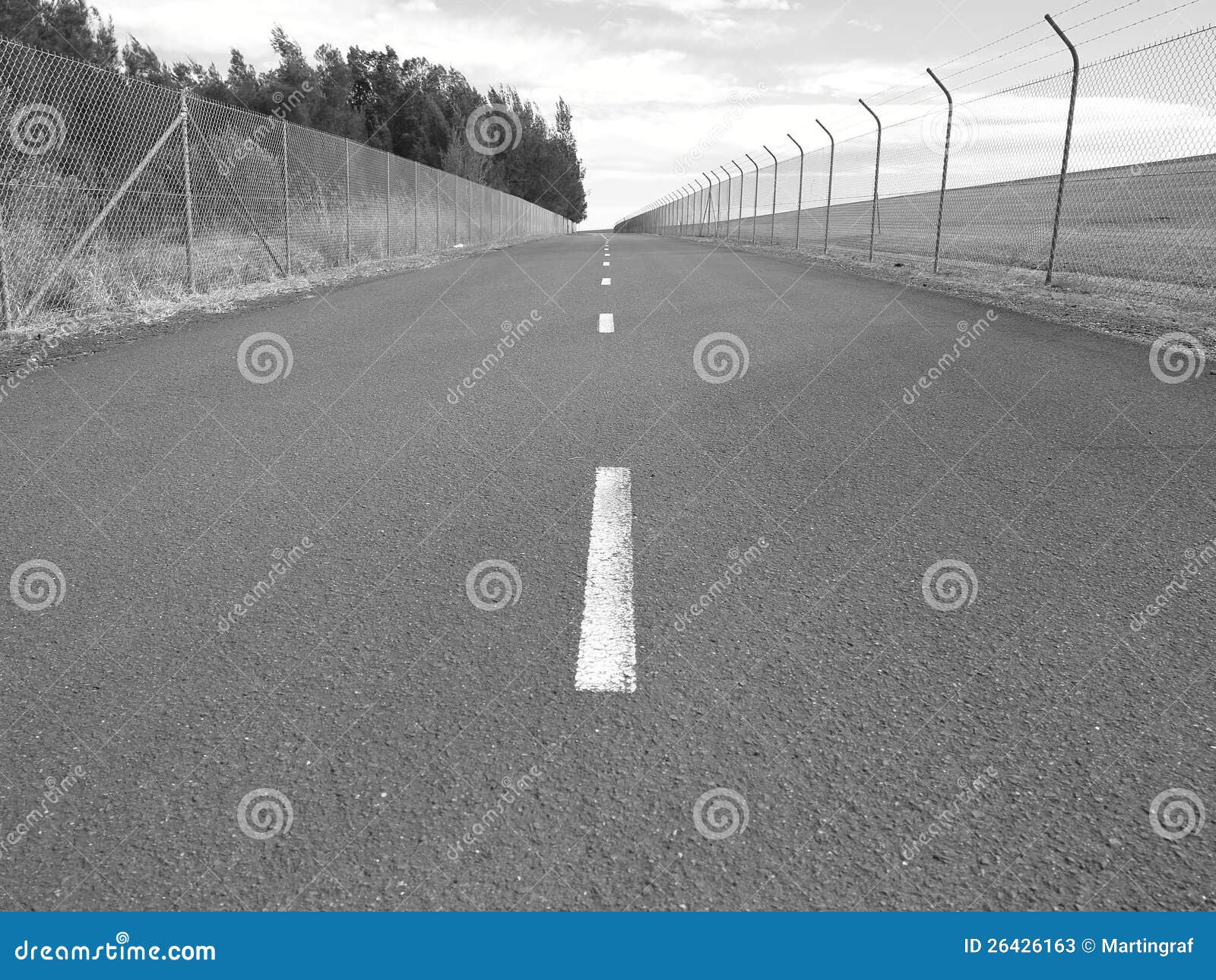 Fences at Empty Street Depressing Scenery in Australia, Monochrome ...