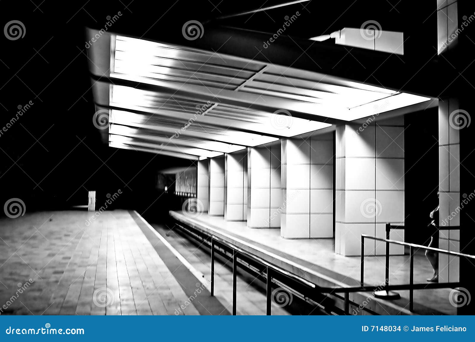 Deserted Subway at Night stock photo. Image of city, transportation ...