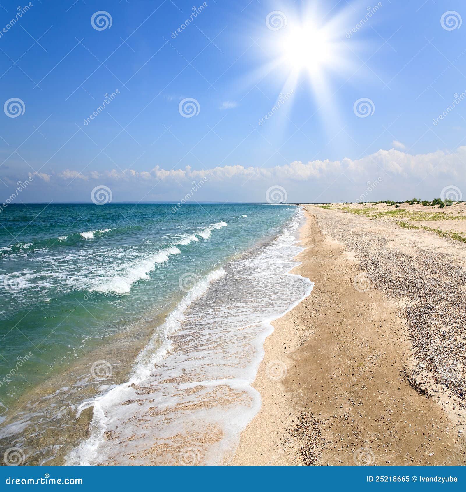 Deserted sunny beach stock image. Image of beach, remote - 25218665