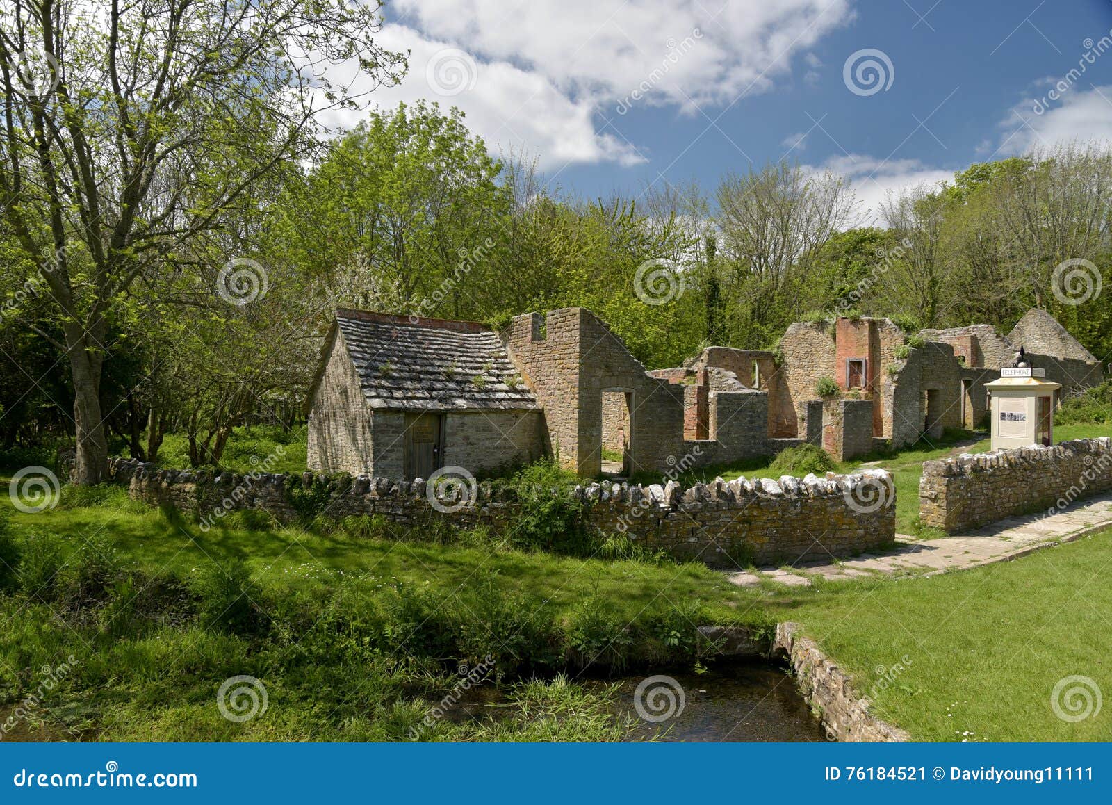 Ruins At Tyneham Ghost Village, Isle Of Purbeck Dorset, UK Royalty-Free ...