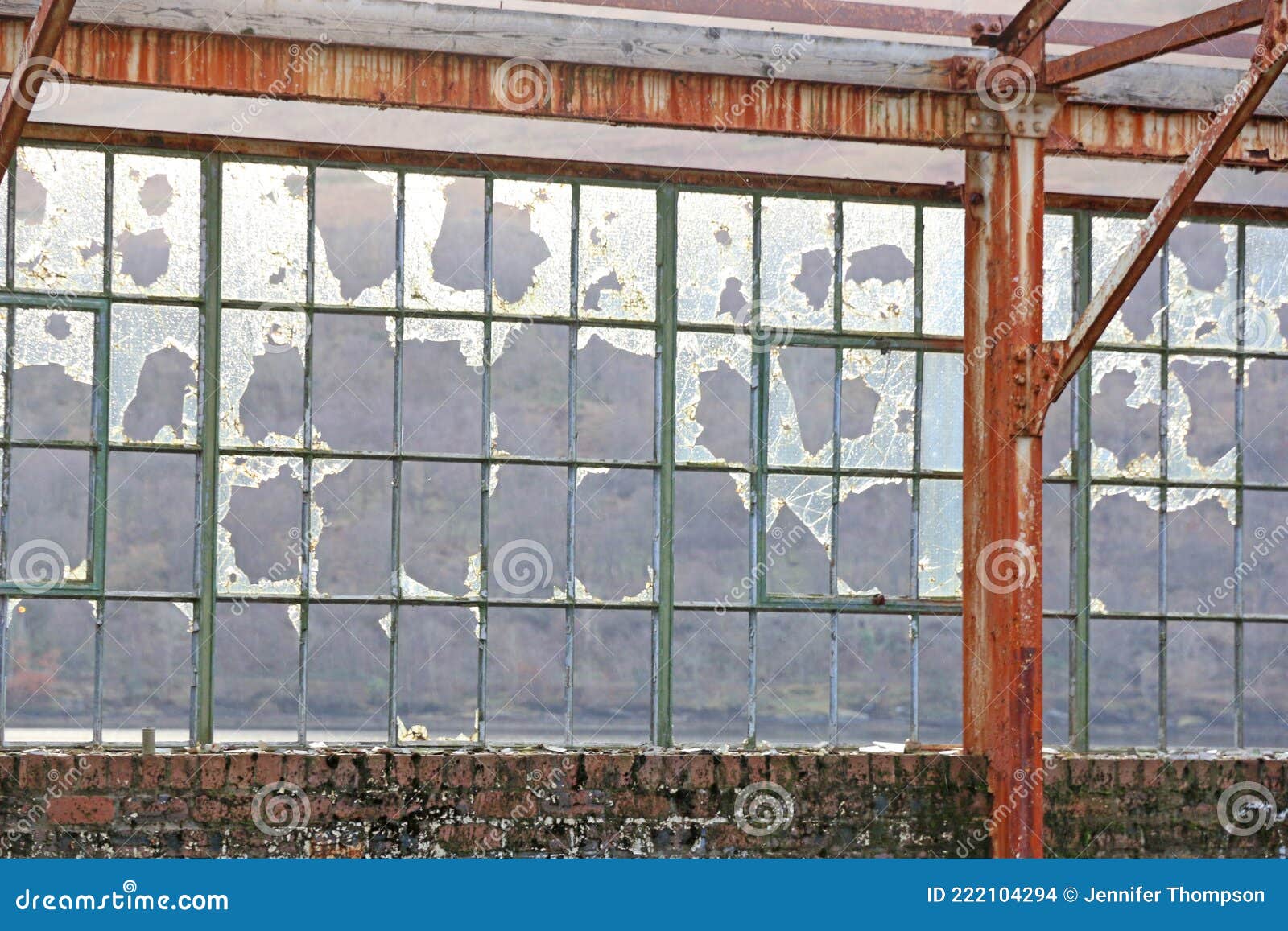 Deserted Warehouse with Broken Windows Stock Photo - Image of derelict ...