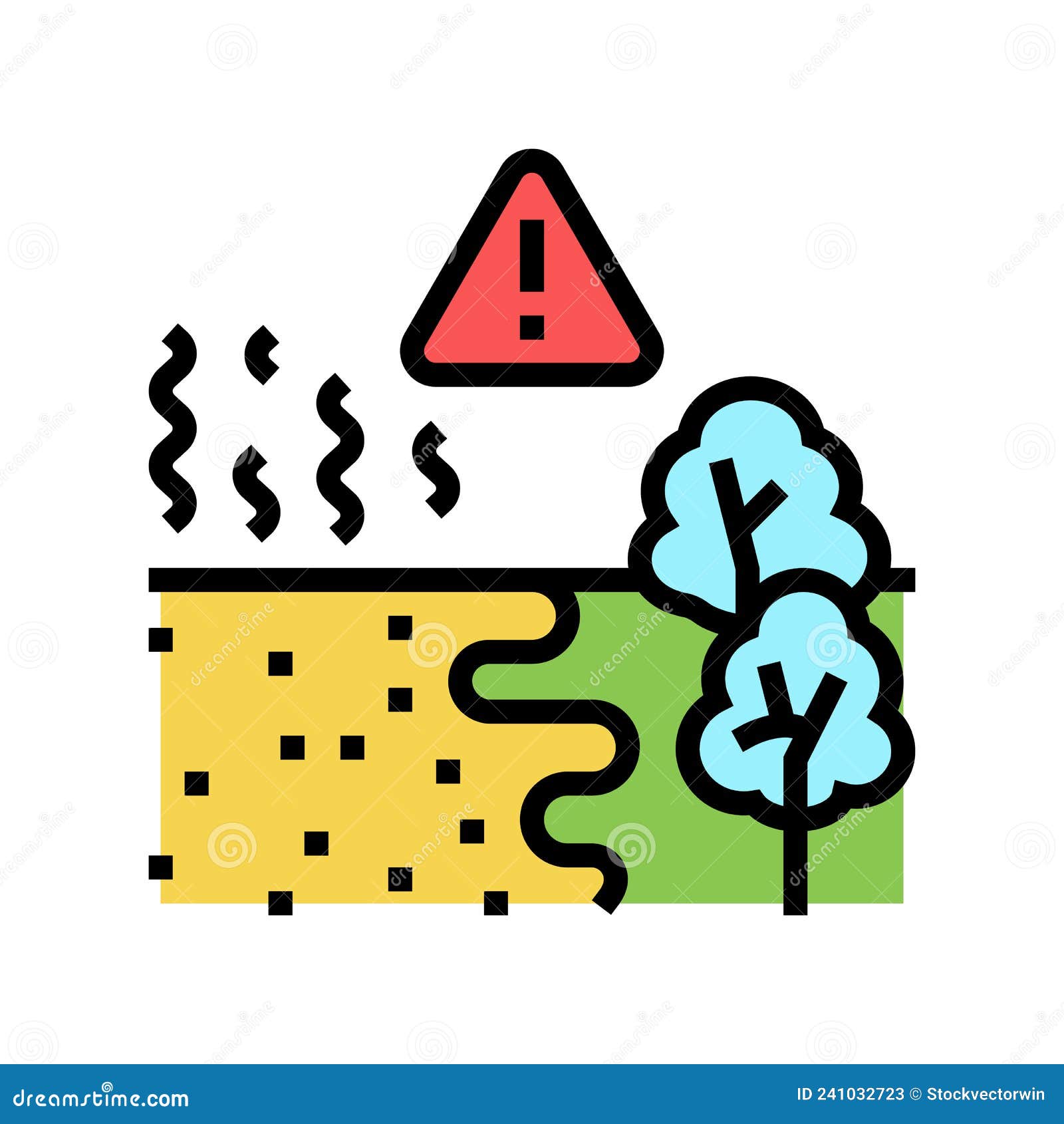 Desertification Climate Color Icon Vector Illustration Stock ...