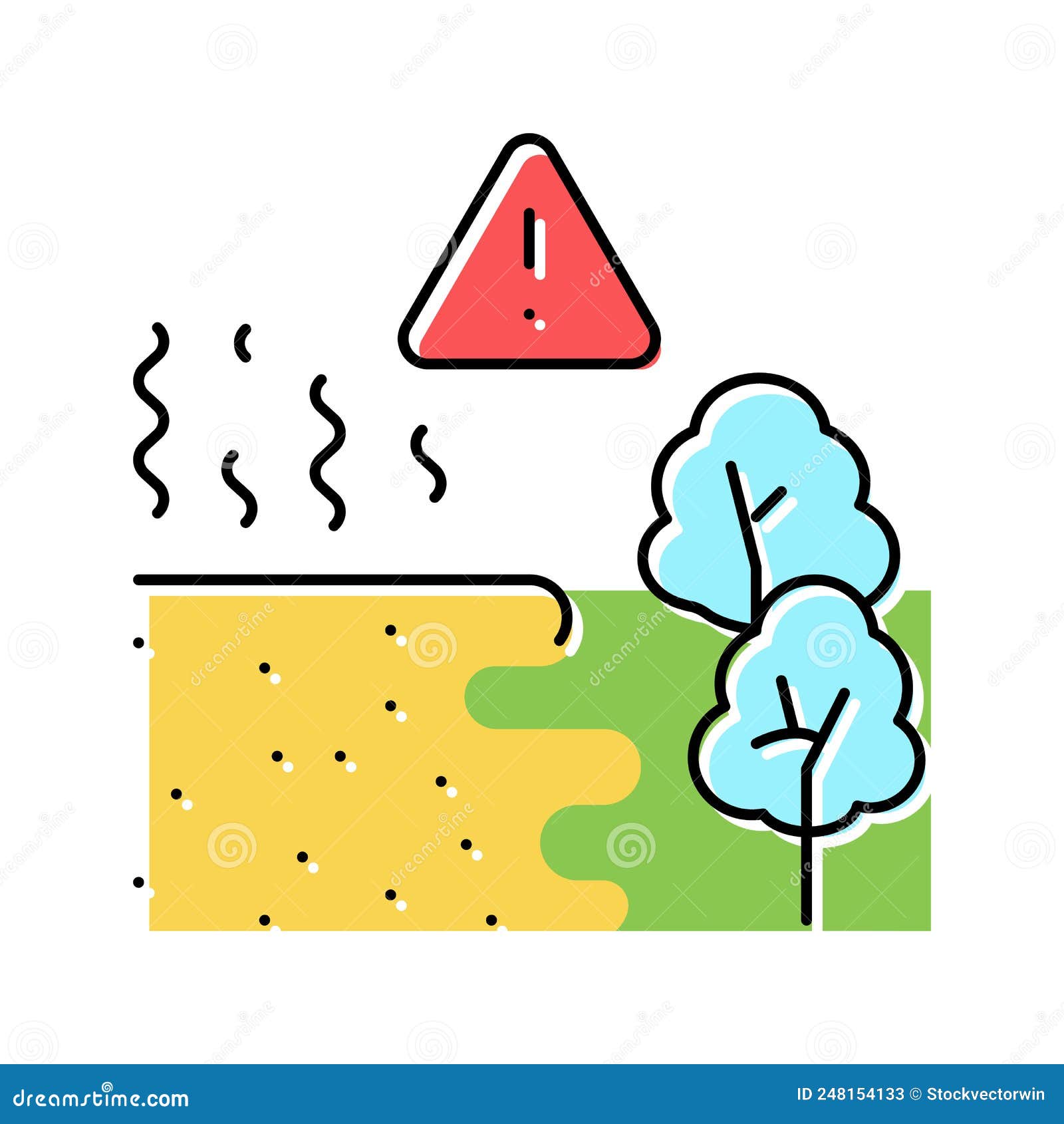 Desertification Climate Color Icon Vector Illustration Stock Vector ...