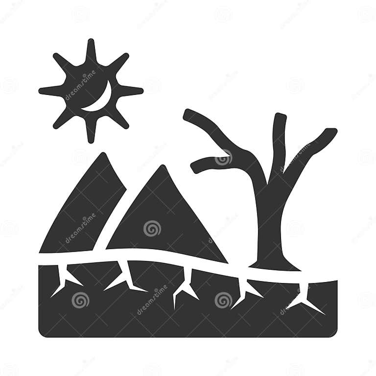 Desertification Icon stock illustration. Illustration of icon - 305814927