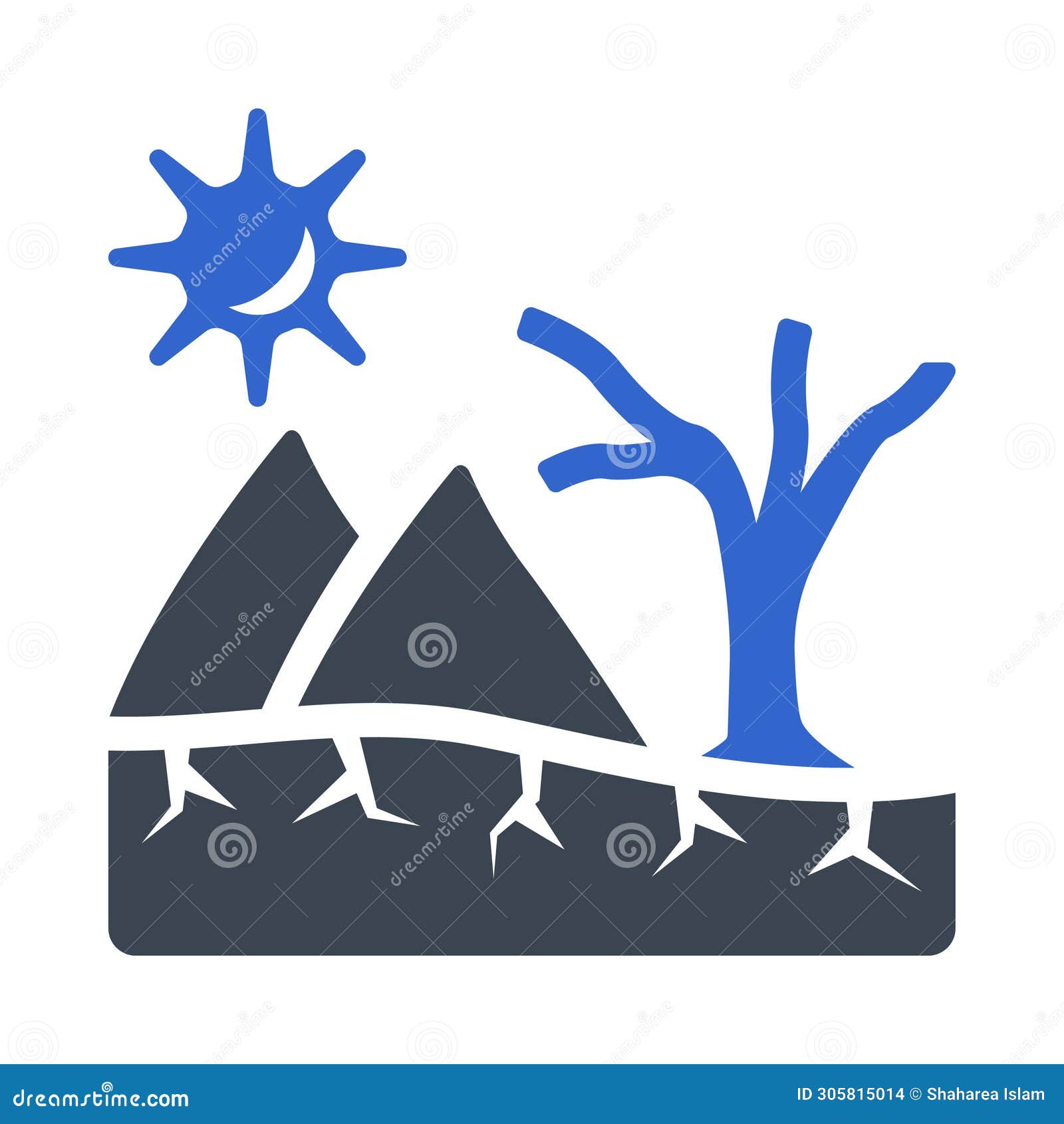 Desertification Icon stock illustration. Illustration of disaster ...