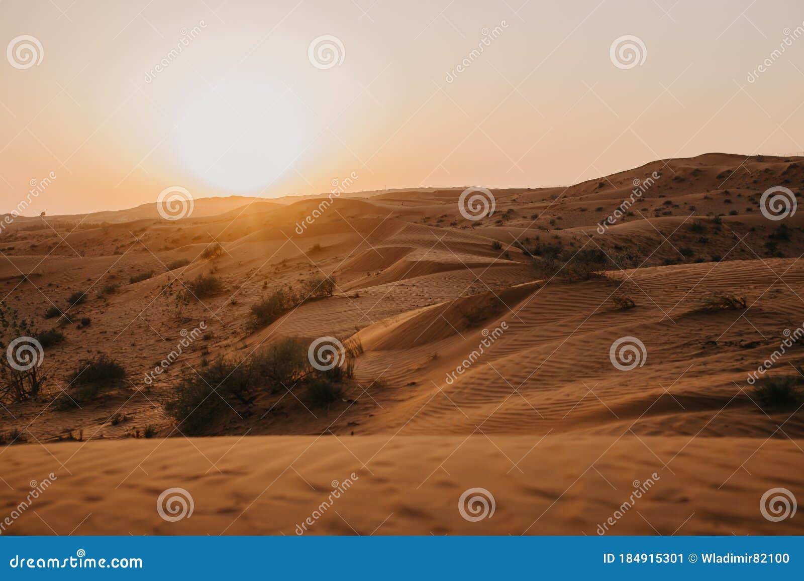 Deserts and Sand Dunes Landscape at Sunrise Stock Image - Image of ...