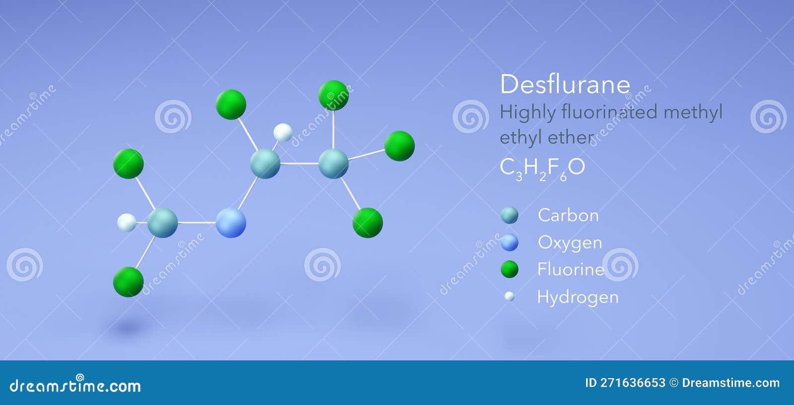 Desflurane Molecule, Molecular Structures, Highly Fluorinated Methyl ...
