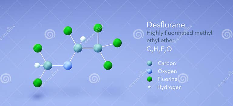 Desflurane Molecule, Molecular Structures, Highly Fluorinated Methyl ...