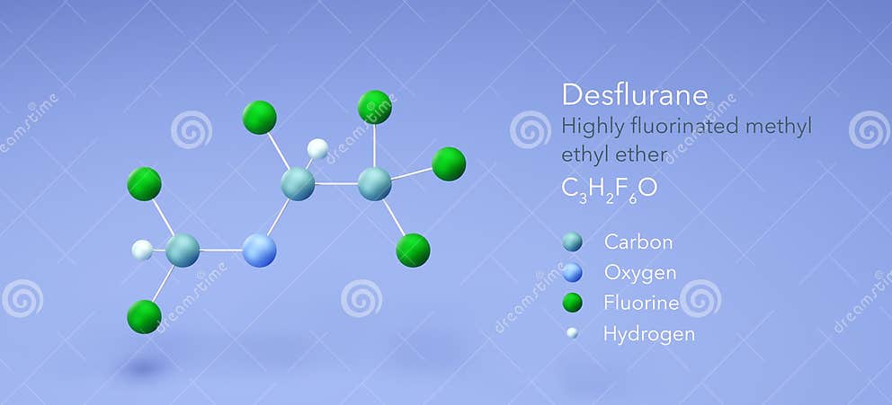 Desflurane Molecule, Molecular Structures, Highly Fluorinated Methyl ...