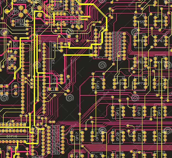 The Desgn Printed Circuit Board Stock Illustration - Illustration of ...