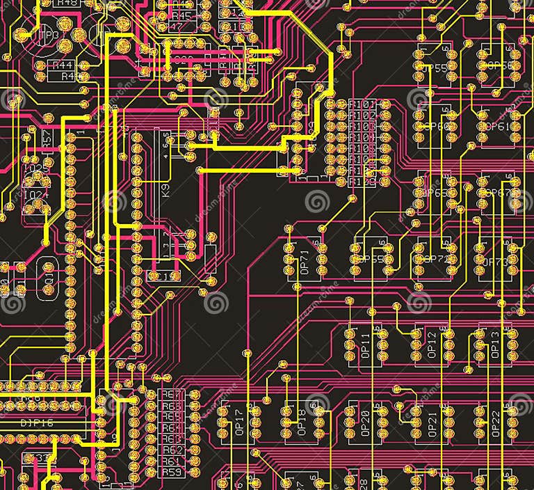 The Desgn Printed Circuit Board Stock Illustration - Illustration of ...