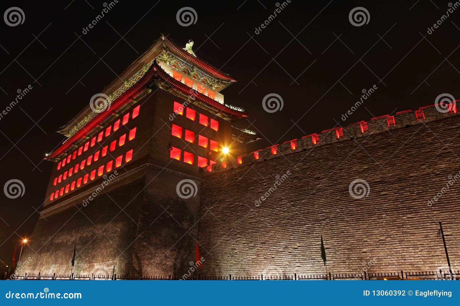 Deshengmen Arrow Tower at Night, Beijing. Stock Photo - Image of place ...
