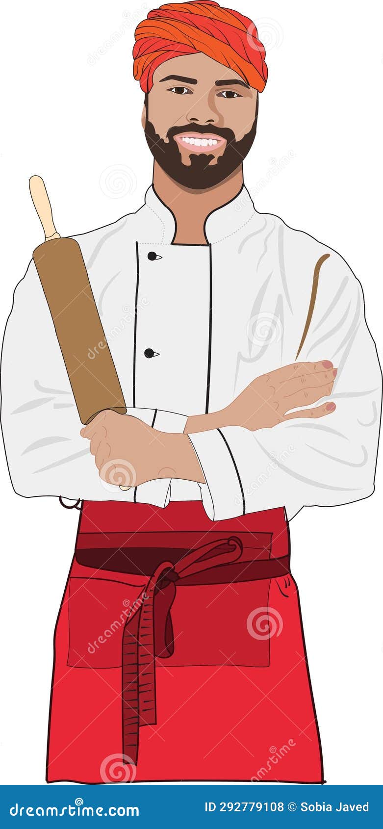 Desi Chef Cartoon Logo , Mascot Logo, Desi Chef Character Stock Vector ...