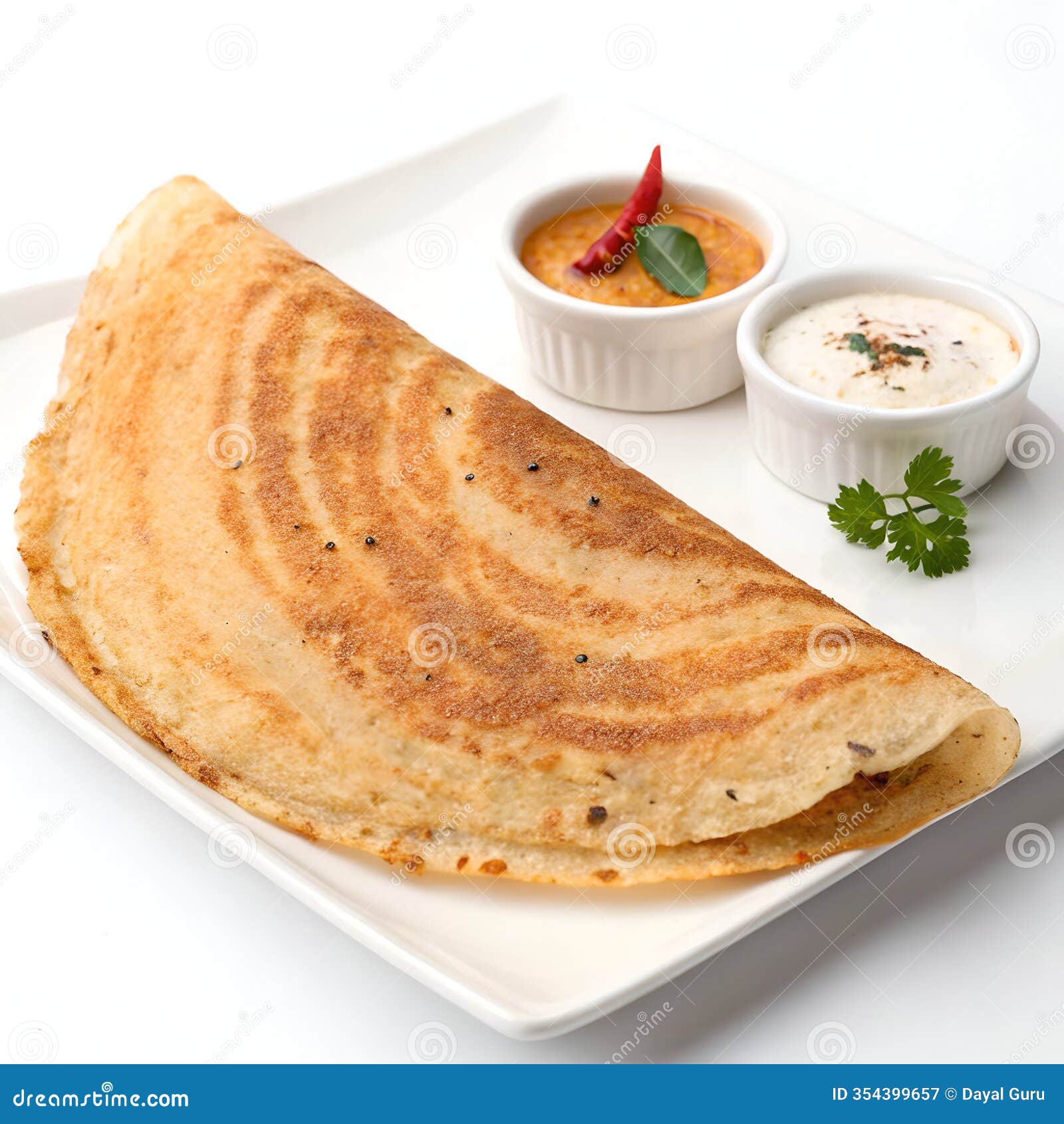 Desi Style Dosa Isolated on White Background Stock Illustration ...