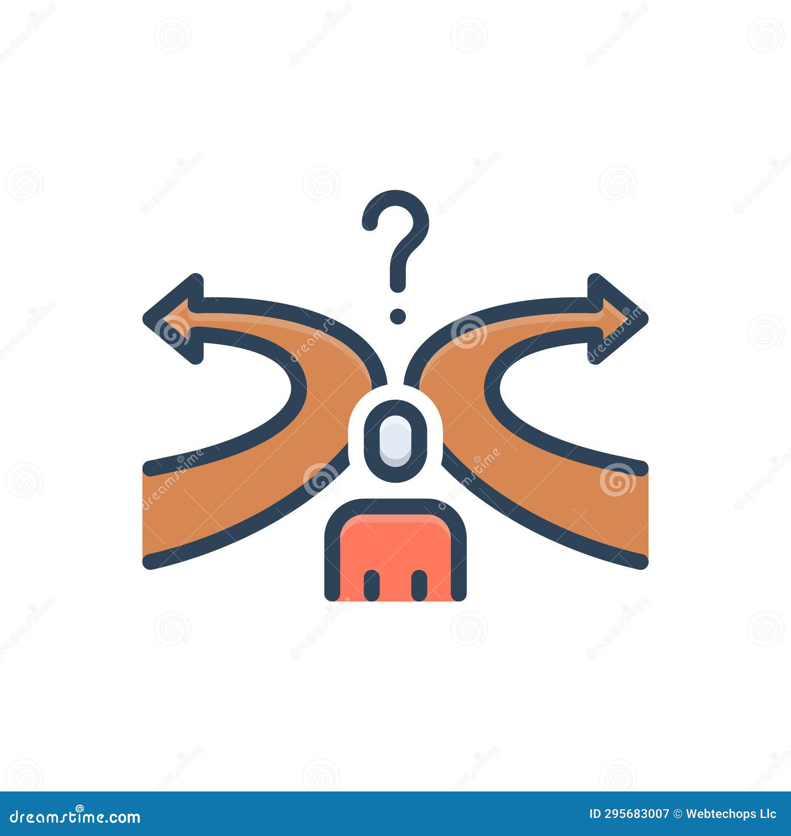 Color Illustration Icon for Desicion, Decide and Pathway Stock ...