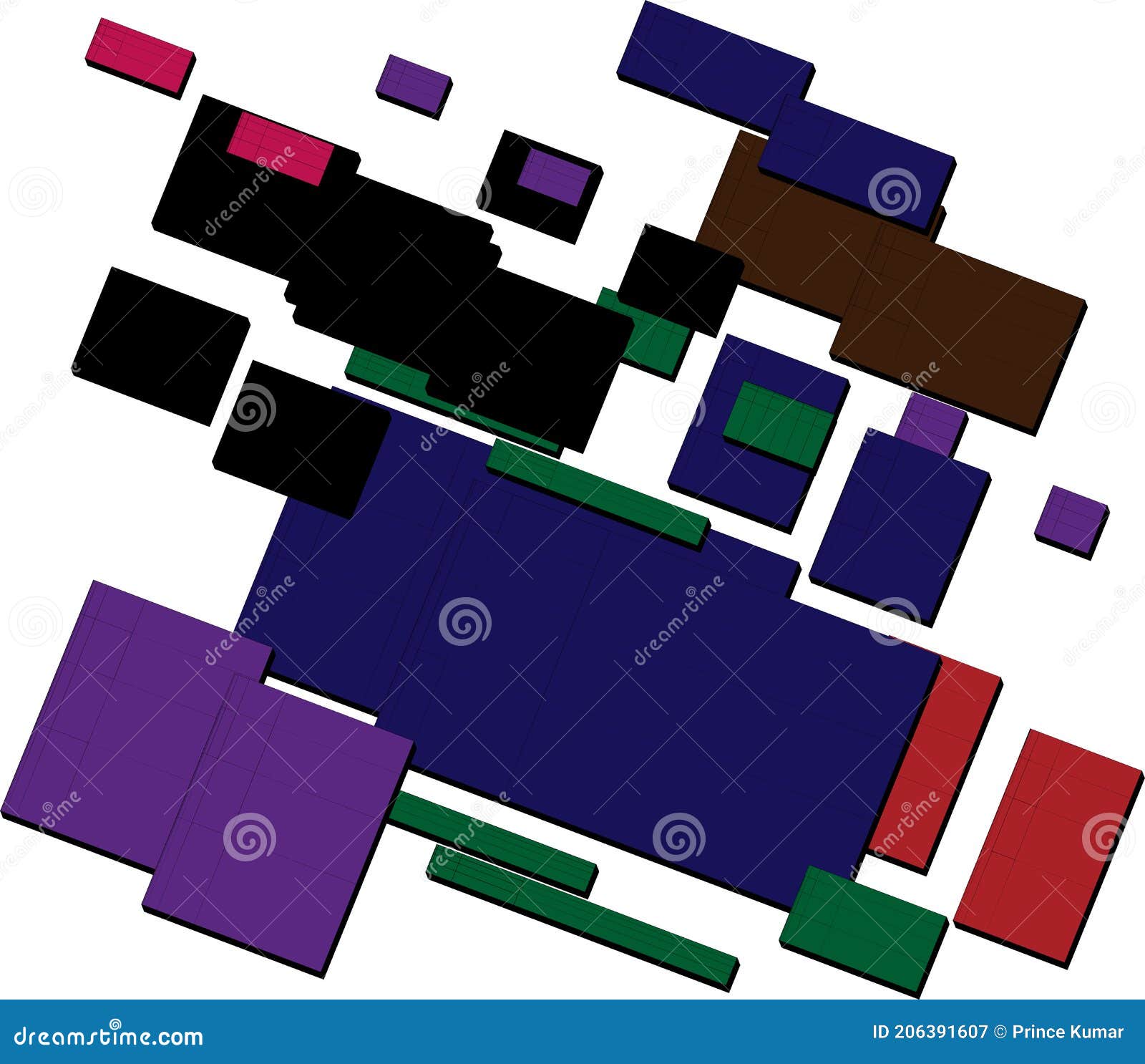 Multicolored Rectangular Polygons Macro Stock Vector - Illustration of ...