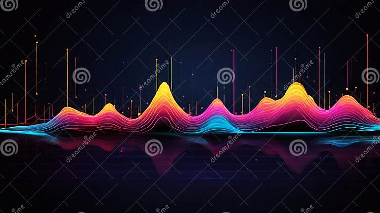 Design an Abstract Background Featuring a Digital Waveform or Signal ...