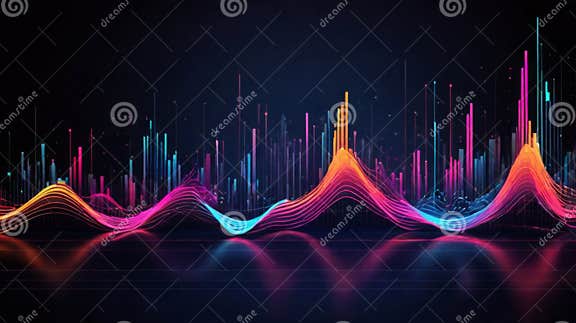 Design an Abstract Background Featuring a Digital Waveform or Signal ...