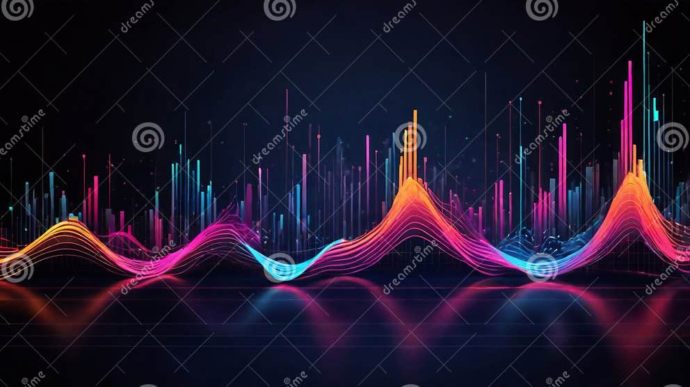 Design an Abstract Background Featuring a Digital Waveform or Signal ...