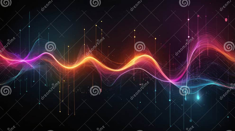 Design an Abstract Background Featuring a Digital Waveform or Signal ...