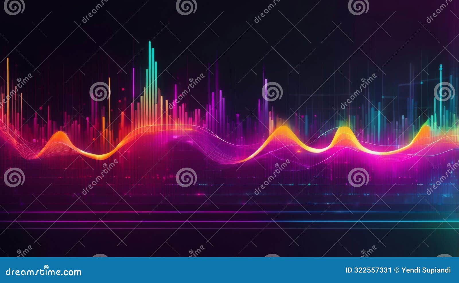 Design an Abstract Background Featuring a Digital Waveform or Signal ...