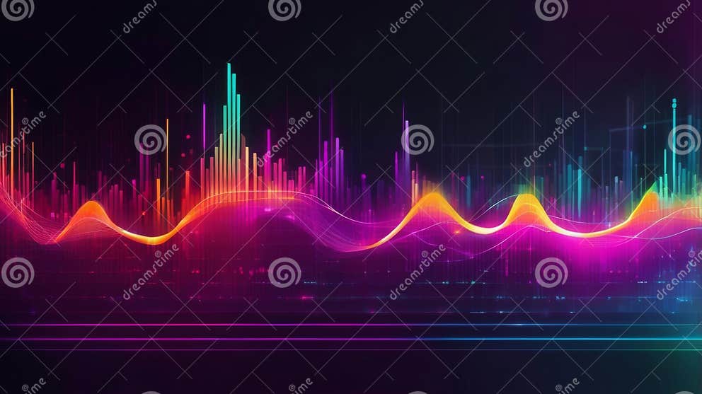 Design an Abstract Background Featuring a Digital Waveform or Signal ...