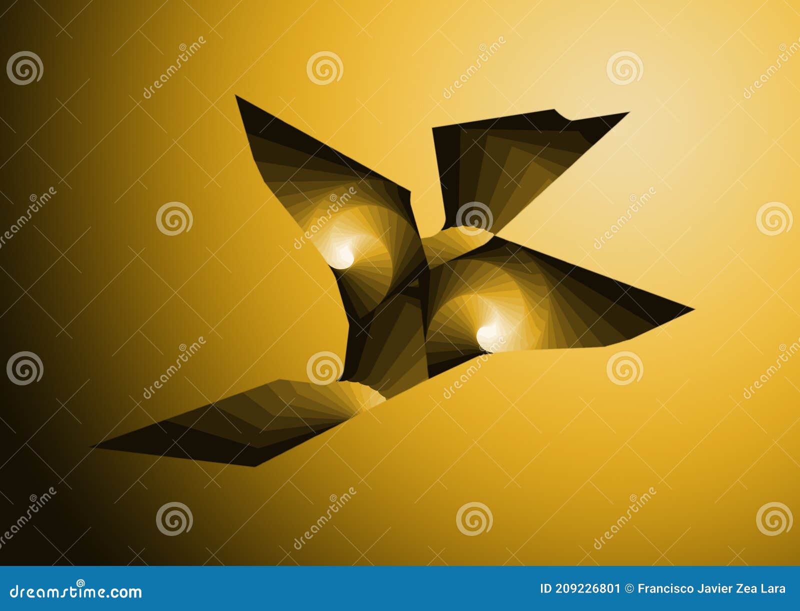 Design of an Abstract Bird in Yellow Gradient Colors, Background and ...