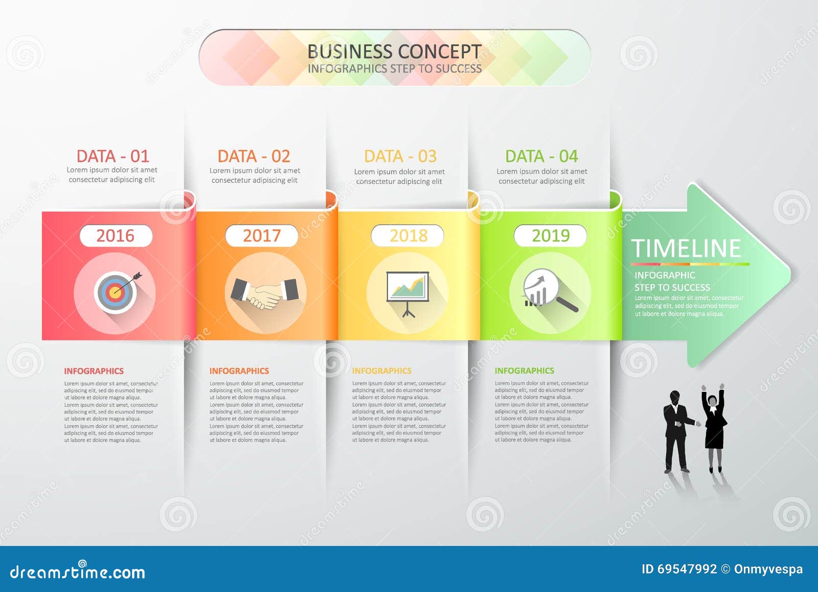 Design Abstract 3d Arrow Infographic Template 4 Steps for Business ...
