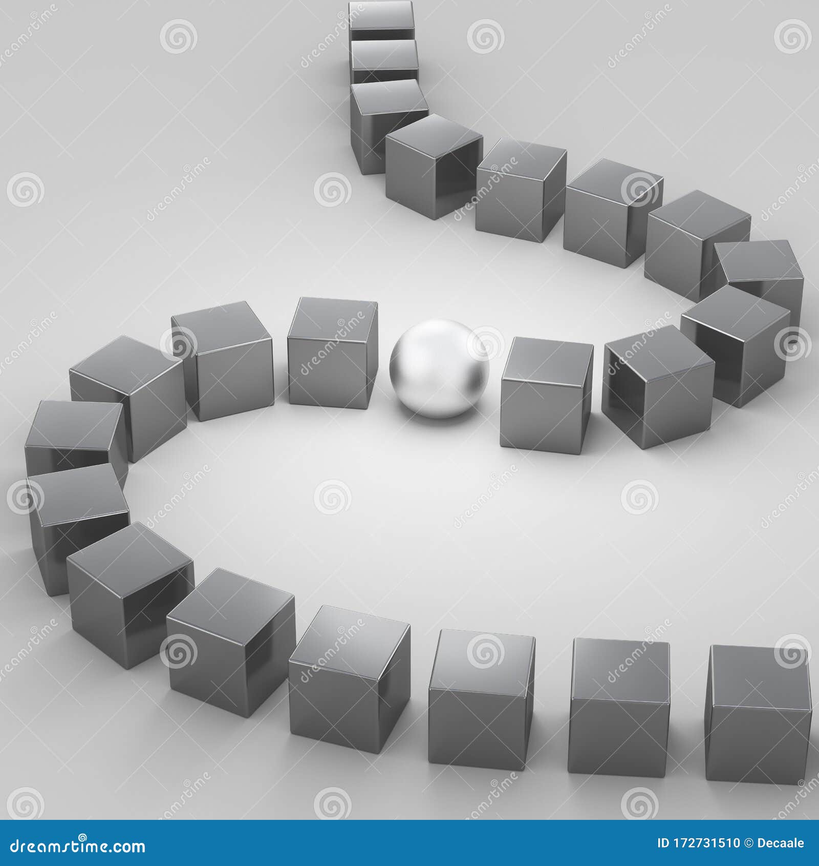 Design of Abstract Grey Cubes, 3d Rendering Stock Illustration ...