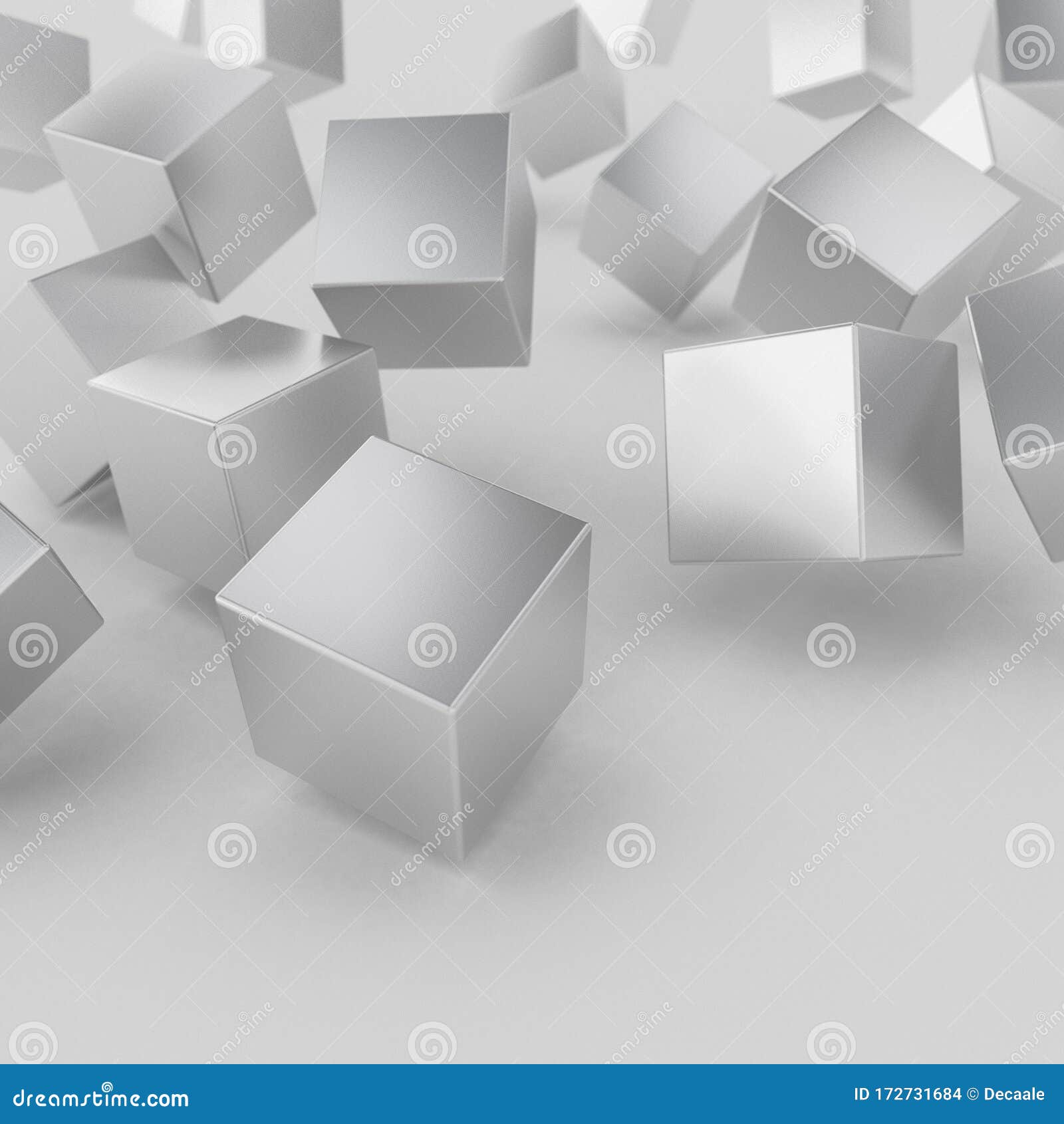 Design of Abstract Grey Cubes, 3d Rendering Stock Illustration ...