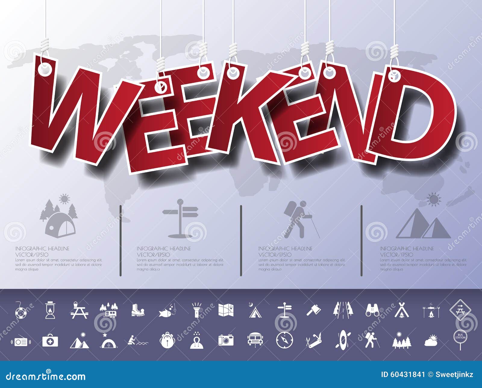 Design Abstract Infographic Front on the Rope Stock Vector ...