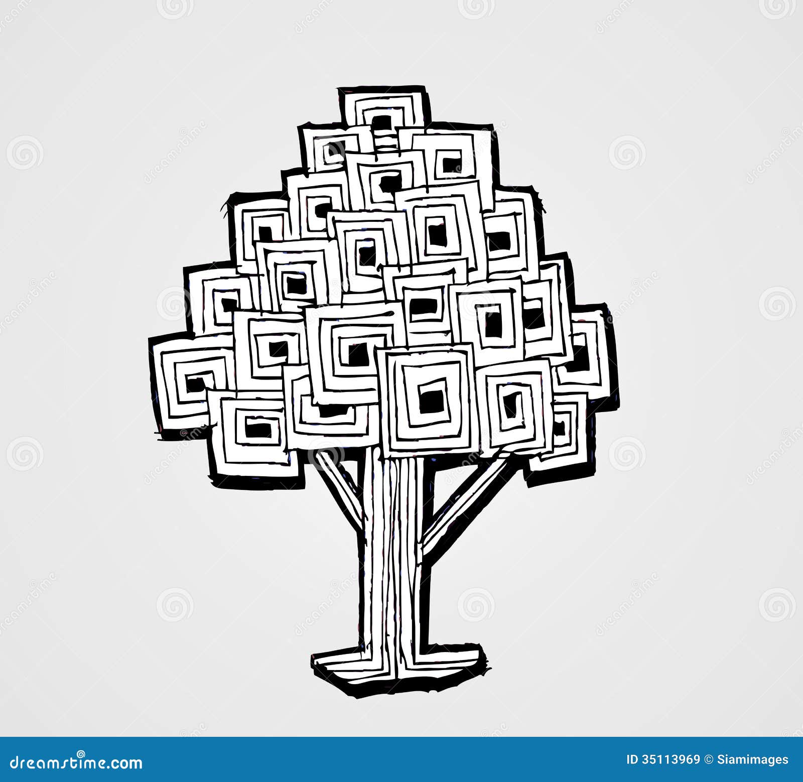 Design Abstract Tree in Vector Illustration Stock Illustration ...