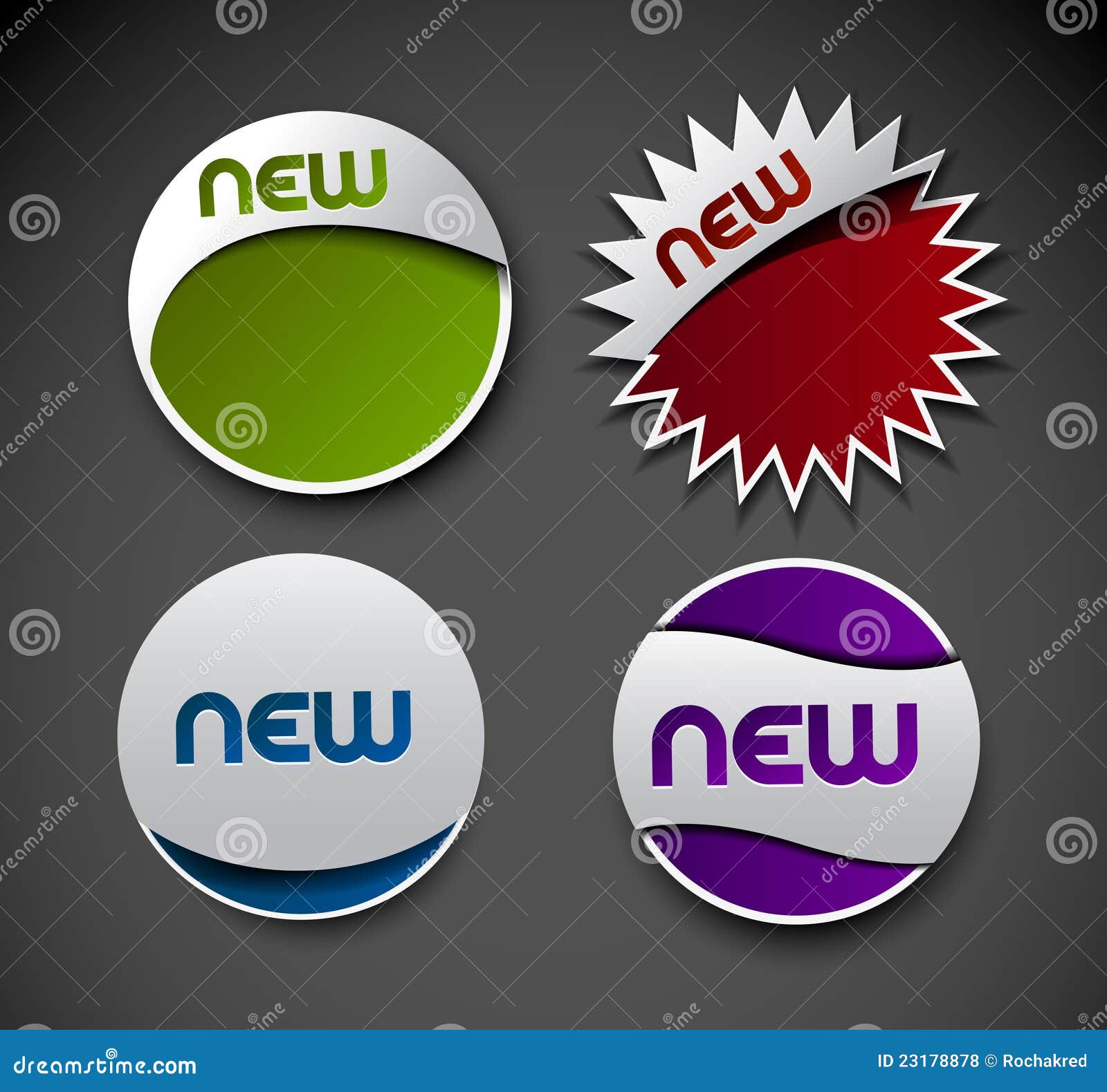 Design Of Advertisement Labels Stickers Stock Vector - Illustration of ...