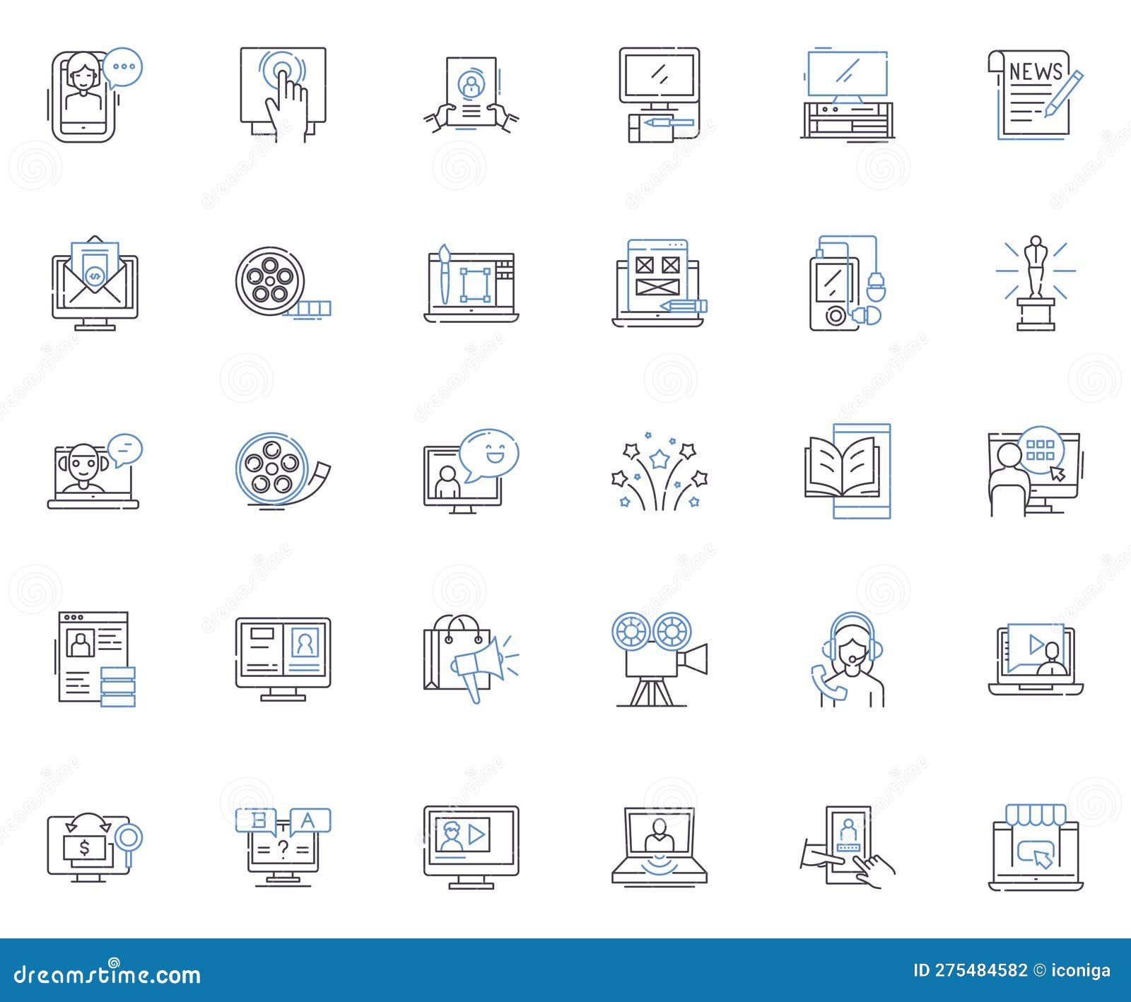Design Agency Line Icons Collection. Creativity, Innovation ...