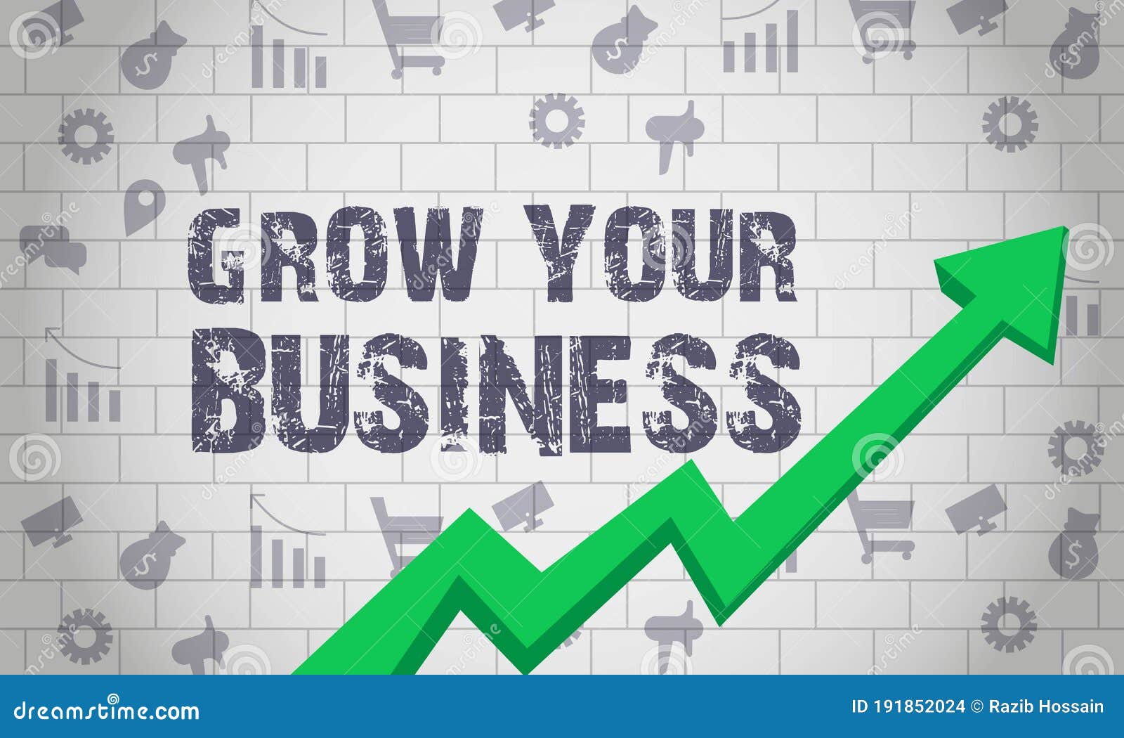 Business Arrow Target Direction Concept Grow Your Business Stock ...
