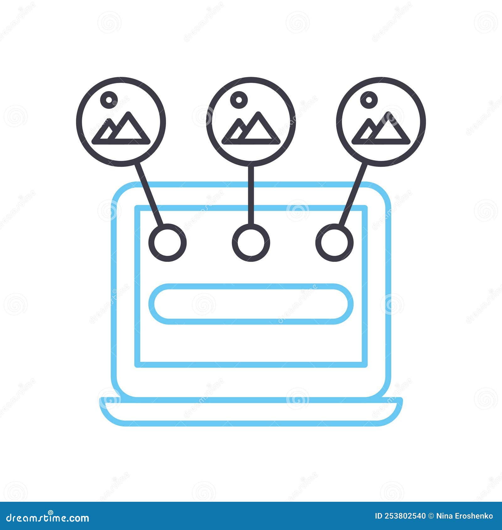 Design Algorythm Line Icon, Outline Symbol, Vector Illustration ...