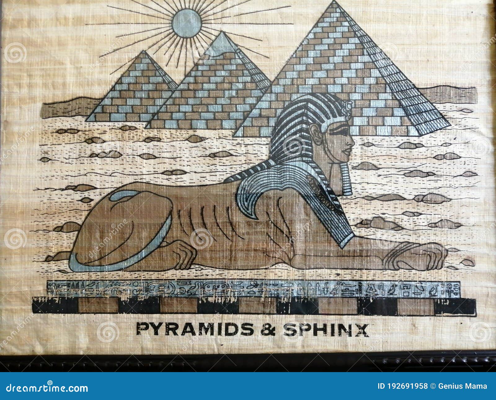 Design for Ancient Egyptian Civilization Pyramid and Sphinx on the ...