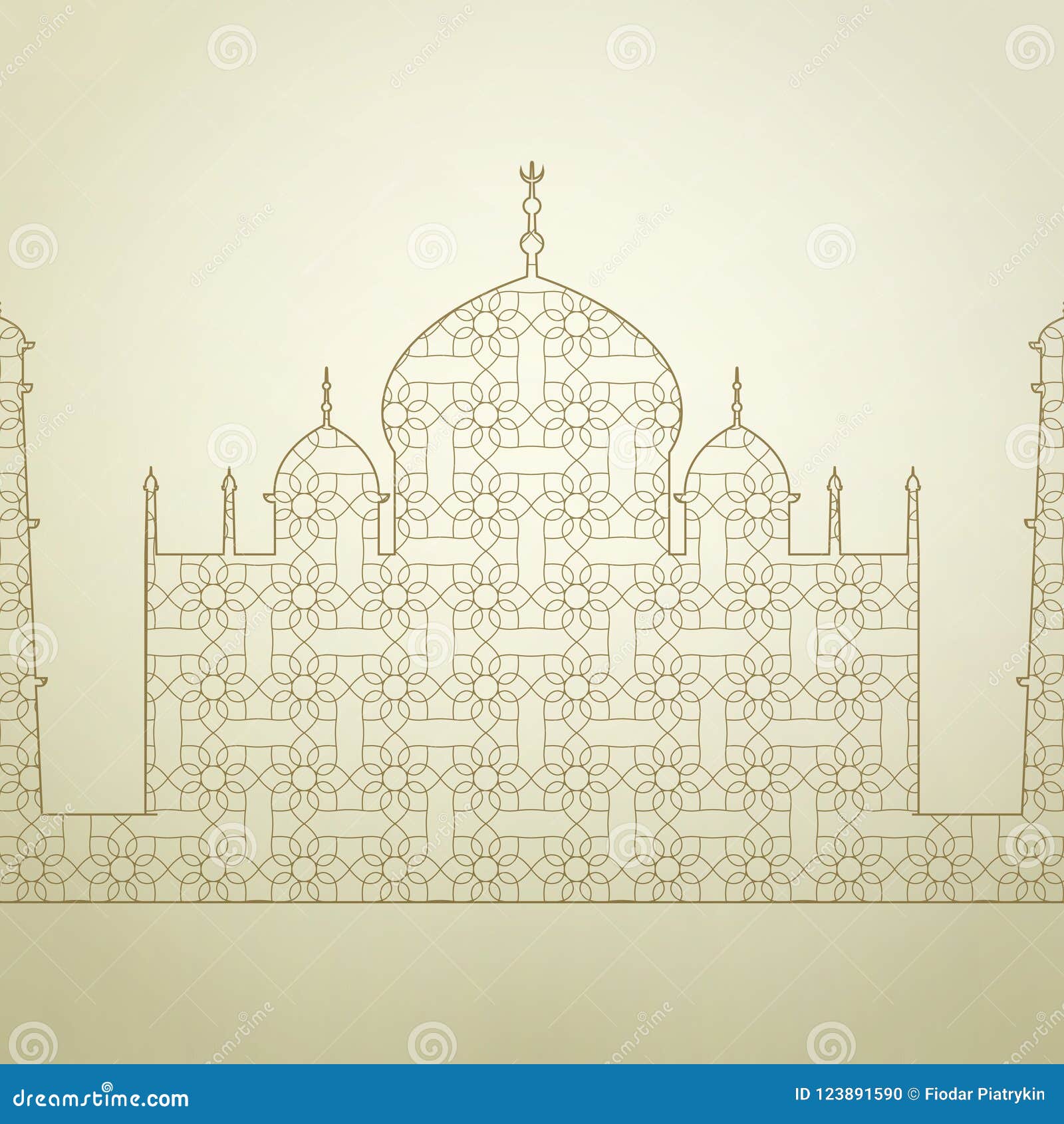 Ancient Muslim Mosque with Patterns Stock Vector - Illustration of ...