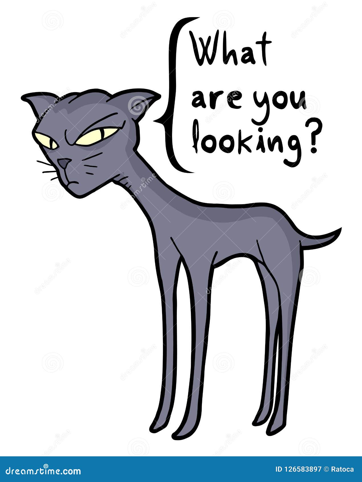 Angry cat talking stock vector. Illustration of animal - 126583897